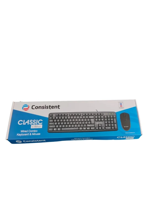 Consistent Klassic Silver | Wired Keyboard & Mouse Combo - vantek India